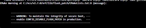 Warnings When Building With Sysbuild To Enable Dfu Over Ble Configdisableflashpatch Mcuboot