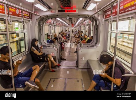 Chongqing China August 16 2018 Interior Of Metro Train In