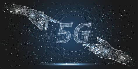 5g Network Technology Vector Polygonal Art Style Illustration Stock