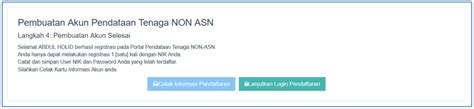 Cara Mencetak Kartu Informasi Akun Pada Pendaftaran Pendataan Tenaga