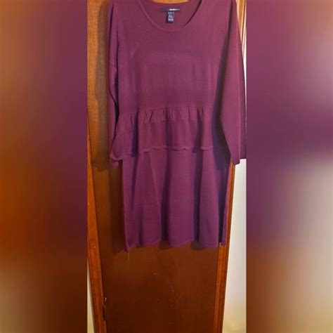 Denim 247 Dresses Womens Plus Size Sweater Dress Size 2x Purple