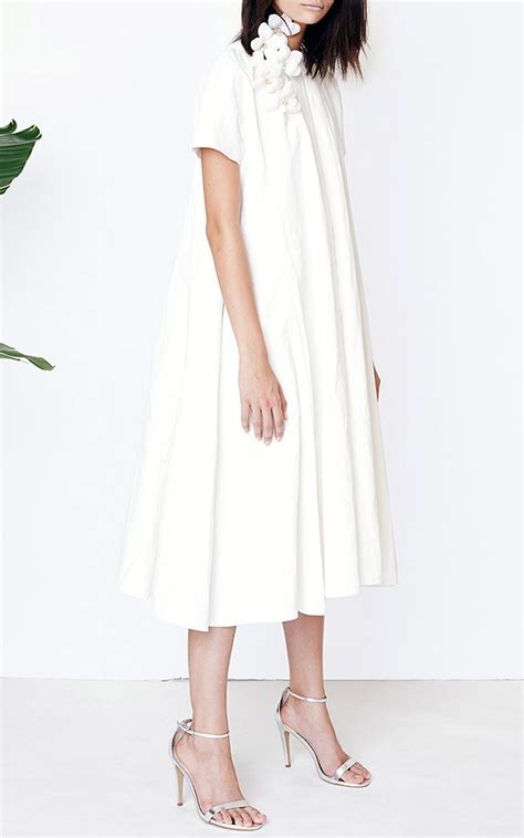 Lyst Kaelen Resin Linen Short Sleeve Tent Dress In White