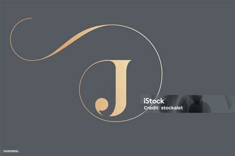 문자 J 로고 금색 대문자 세리프 서체 알파벳 이니셜 모노그램 알파벳 J에 대한 스톡 벡터 아트 및 기타 이미지 알파벳 J 0명 개념 Istock