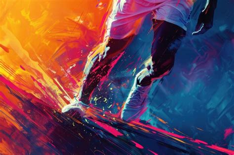 Abstract Running Artwork Premium Ai Generated Image
