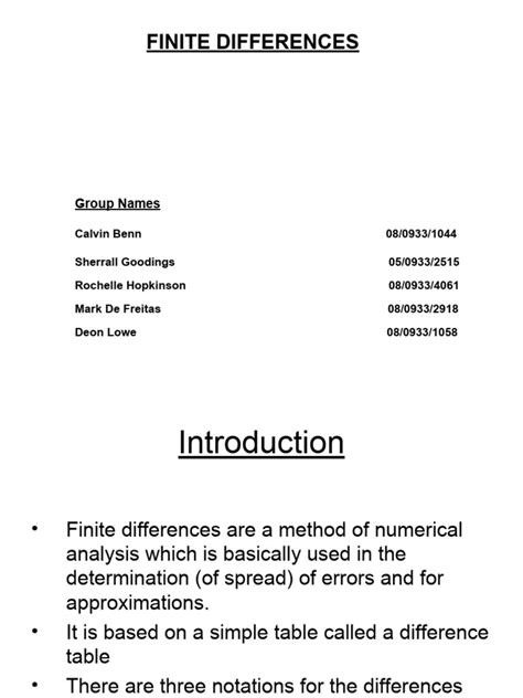 Finite Difference P Pdf