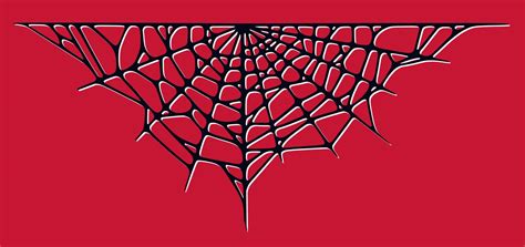 Spider Web Isolated On Red Background Spooky Halloween Cobwebs With Red Threads Vector
