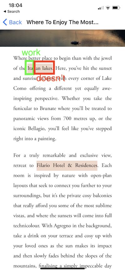 Links Only Work If Tapped At The Beginning Of The Word · Issue 151