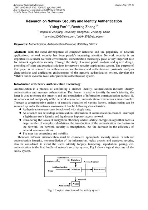 Research On Network Security And Identity Authentication Scientific Net