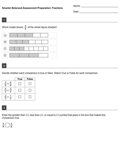 3rd Grade Math Smarter Balanced Assessment Sbasbac Prep 157 Questions