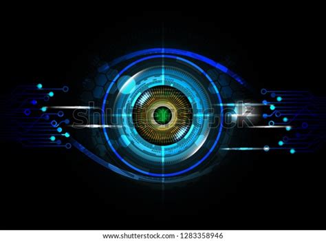 Futuristic Eye Detection Technology Concept Binary Stock Vector Royalty Free 1283358946