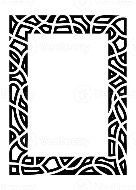Black Rectangle Vertical Mosaic Frame Monochrome Flat Border Copy Space For Your Text And
