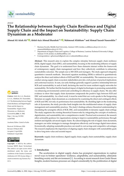 Pdf The Relationship Between Supply Chain Resilience And Digital Supply Chain And The Impact