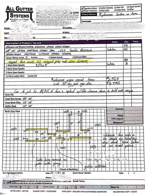 Gutter Estimate Template