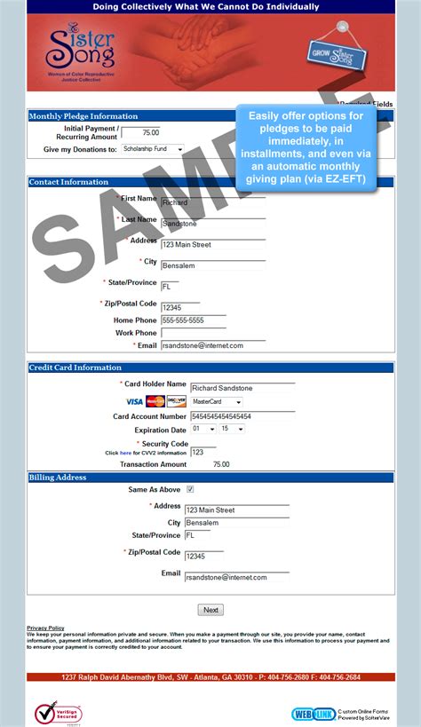 Online Donation Page Samples Other Examples Of Weblink