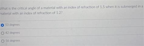 Solved The Index Of Refraction Of A Material Is Twice The Chegg Com