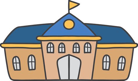 Hand Drawn Cute School Building Illustration 13127160 Png