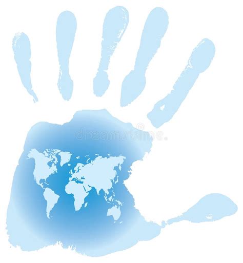 Handprint Avec Six Tep Illustration De Vecteur Illustration Du éponger