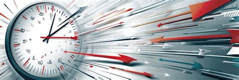 Visual Representation Of Productivity With A Clock And Dynamic Arrows Indicating Forward