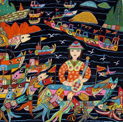洞头5幅渔民画作品入展2021长三角现代民间绘画农民画交流展