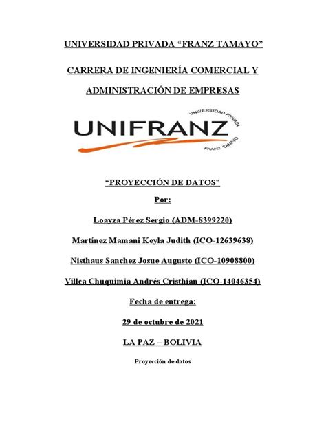 Proyección De Datos Pdf Negocios Finanzas Y Dinero
