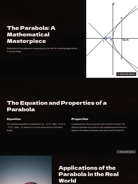 The Parabola A Mathematical Masterpiece Pdf