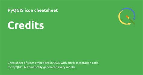 Credits PyQGIS Icon Cheatsheet