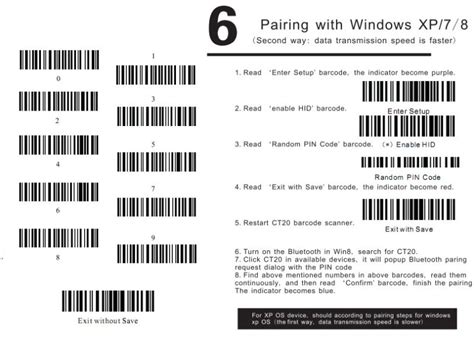 Printable Symbol Barcode Scanner Programming Sheet
