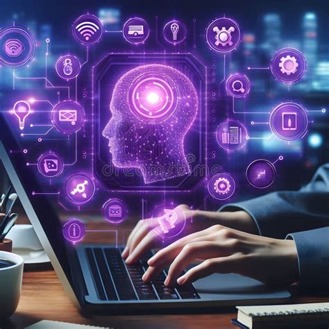 Artificial Intelligence Digital Concept With Laptop Stock Illustration