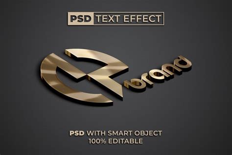 Gold Text Effect Logo Mockup Psd File