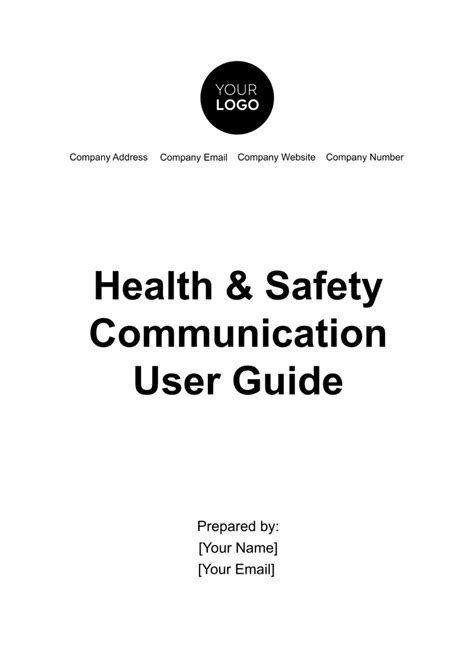 Free Health And Safety Communication User Guide Template To Edit Online