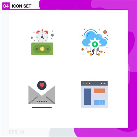 4 Universal Flat Icon Signs Symbols Of Timer Universal Hosting Services Png And Vector With
