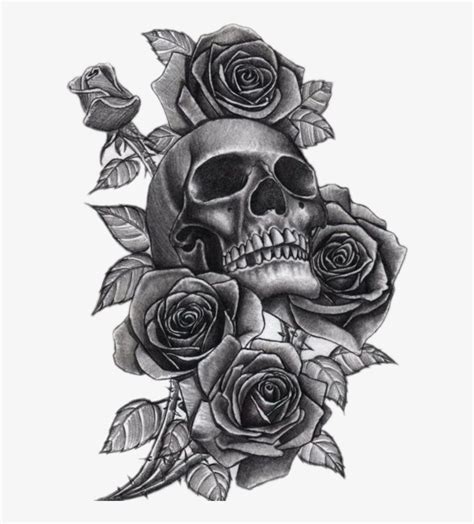 Neck Tattoo Png Clip Art Library Stock Skull And Roses Tattoo Sleeve