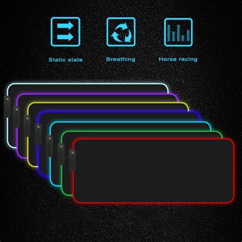 Naierhg Led Luminous Colorful Rgb Lights Anti Slip Gaming Mouse Pad Mat 02