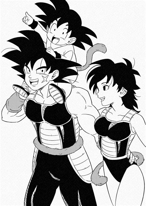 Son Goku Bardock And Gine Dragon Ball And 3 More Drawn By Yuichi