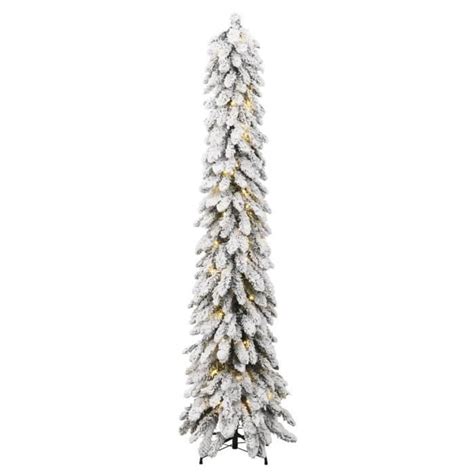 Sapin de Noël artificiel avec 100 LED et neige floquée 180 cm SALALIS