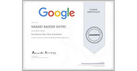 Sakshi G On Linkedin Completion Certificate For Foundations Data Data Everywhere