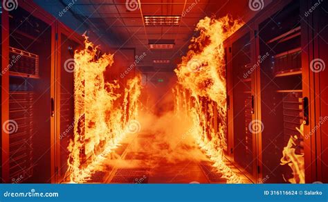 Data Center Room Burning Causing Critical Database Failure And Data