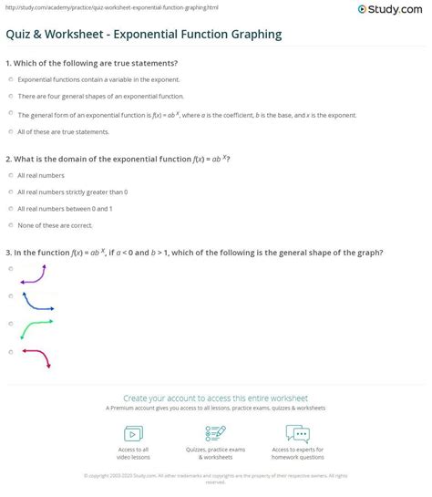 Exponential Functions Worksheet Answers Workssheet List