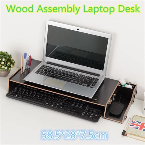 Wood Assembly Laptop Desk Table Monitor Riser Diy Vicedeal