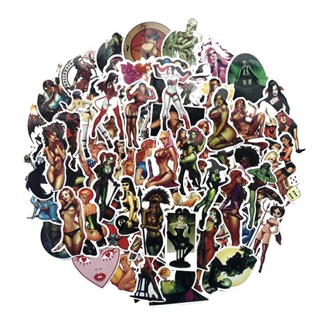 Td Zw 72pcs Tease Vulgar Sexy Beauty Girl Stickers For Waterproof