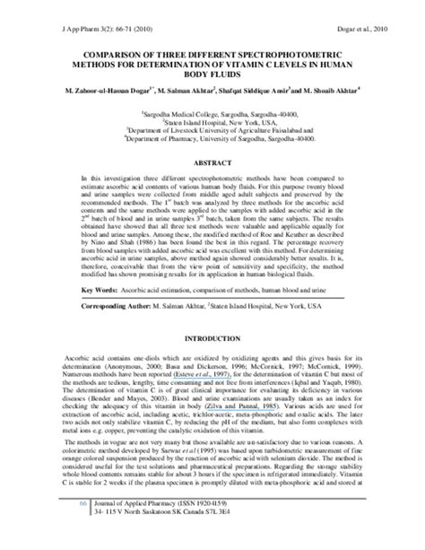 Pdf Comparison Of Three Different Spectrophotometric Methods For
