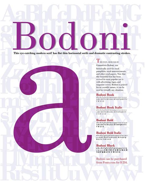 Bodoni Typographical Poster On Behance Poster Fonts Typography