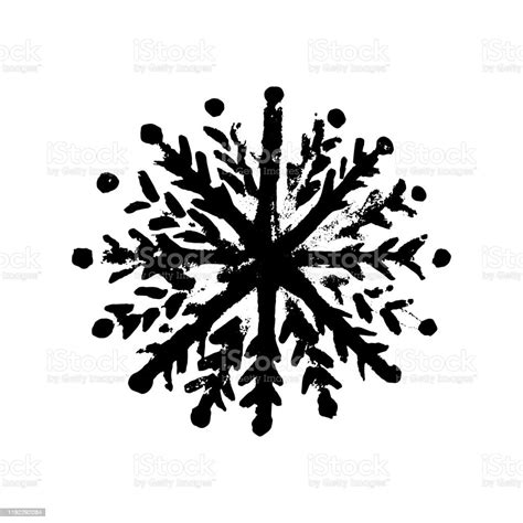 흰색 배경에 고립 된 검은 손으로 그린 눈송이 크리스마스와 새해 배너와 엽서에 대한 디자인 요소 포스터 티셔츠 가방 카드 스웨트셔츠 전단지 옷 인쇄 0명에 대한 스톡 벡터