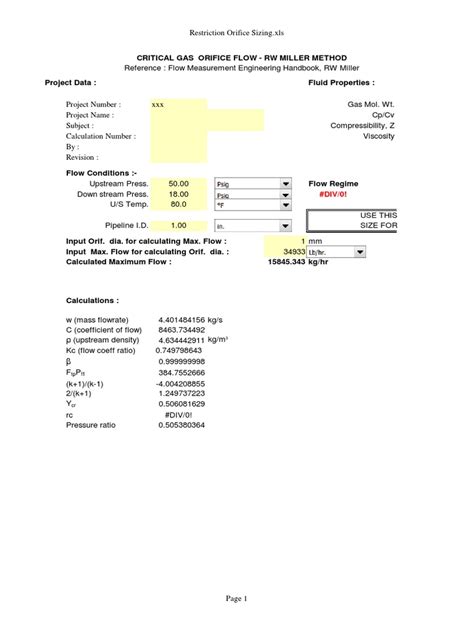 Restriction Orifice Sizing Pdf Pdf Materials Science Liquids