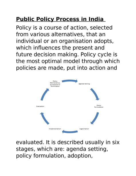 Public Policy Process In India Public Policy Process In India Policy Is A Course Of Action