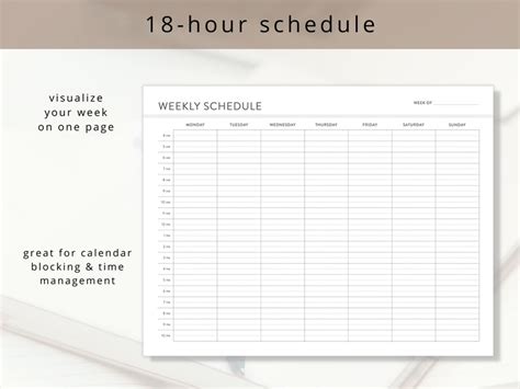 Minimalist Class Schedule Pdf Template For School Week Organization