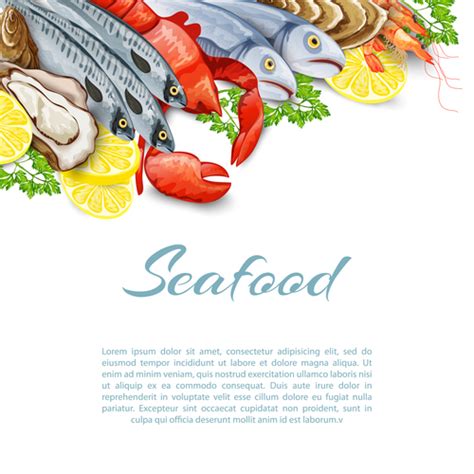 Seafood Background Design Vector 03 Free Download