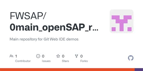 Github Fwsap0mainopensaprepo Main Repository For Git Web Ide Demos