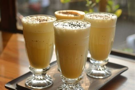 Indian Mango Lassi With Fresh Mint Premium Ai Generated Image