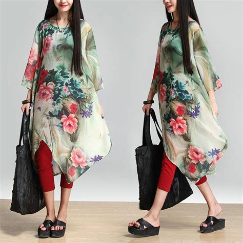 Summer Round Neck Plus Size Chiffon Plus Size Printing Women Tops On Luulla